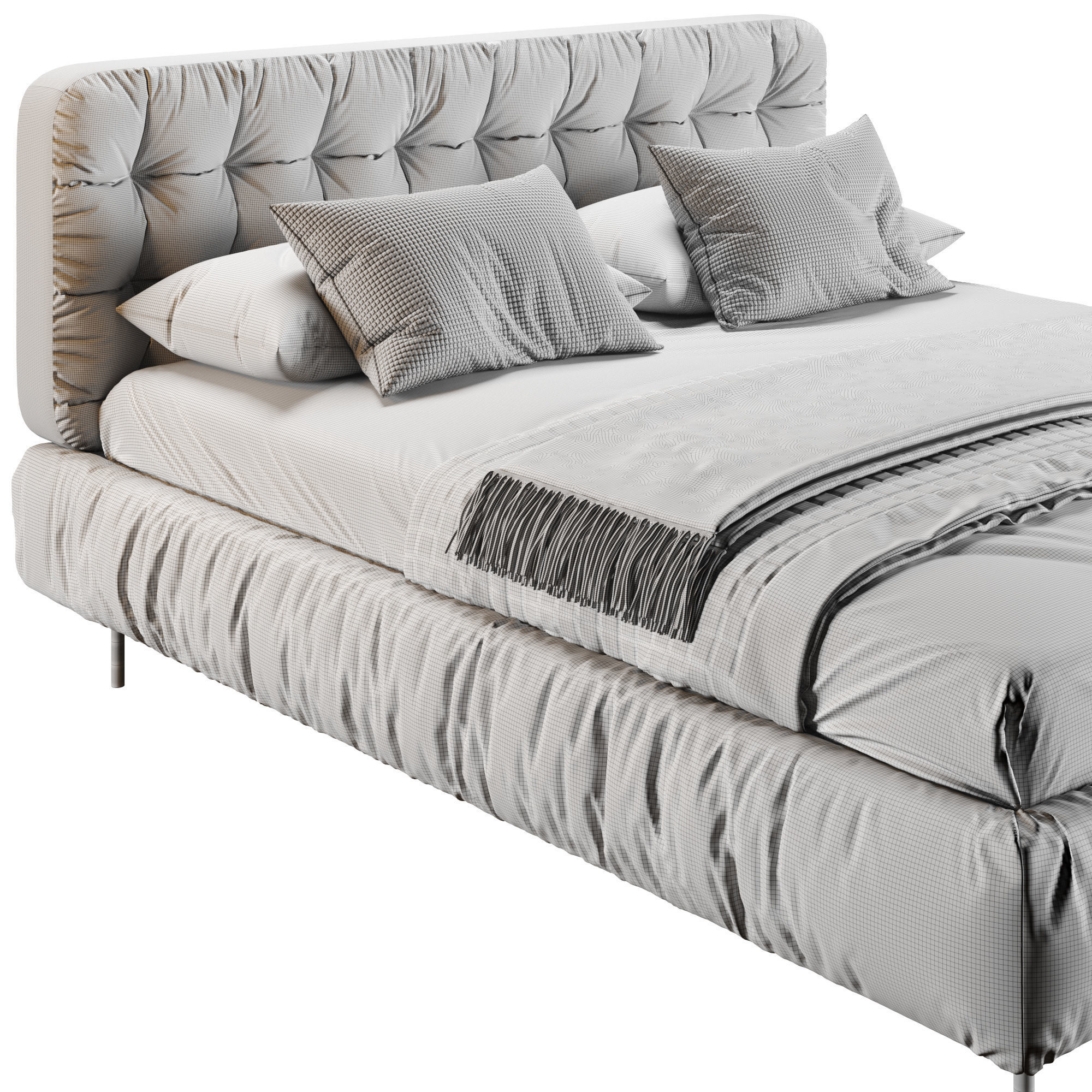 Double Bed by wood soft 3D model | CGTrader