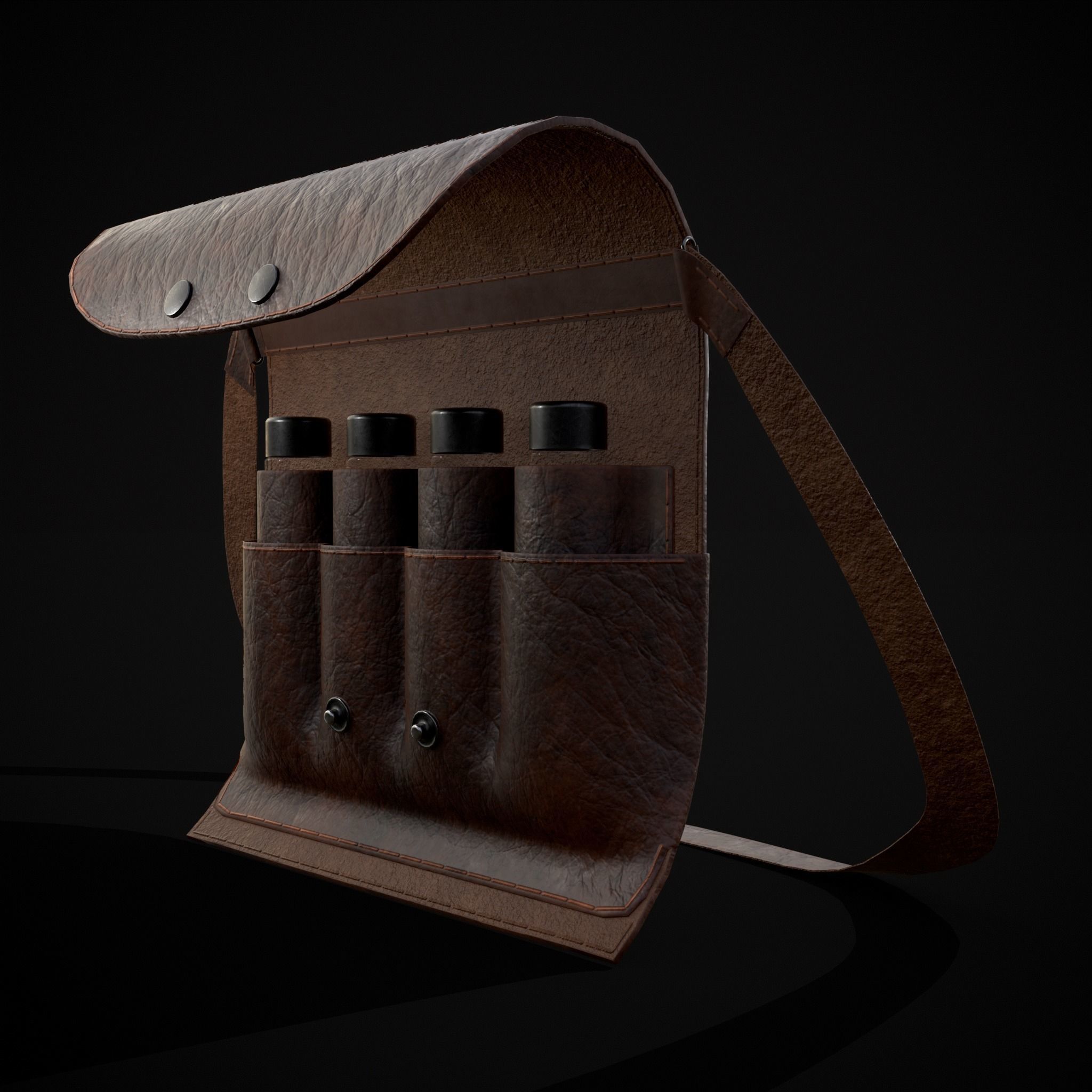 3D model Leather Vial Container VR / AR / low-poly | CGTrader