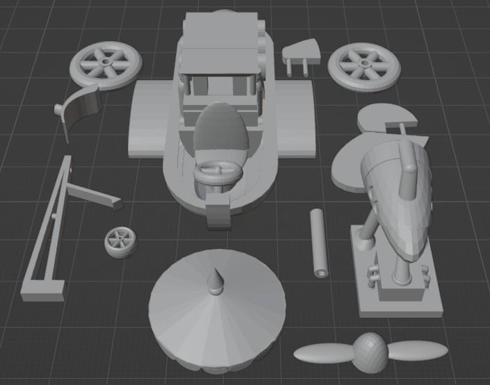 wacky races look like - convert-a-car 3D model 3D printable | CGTrader