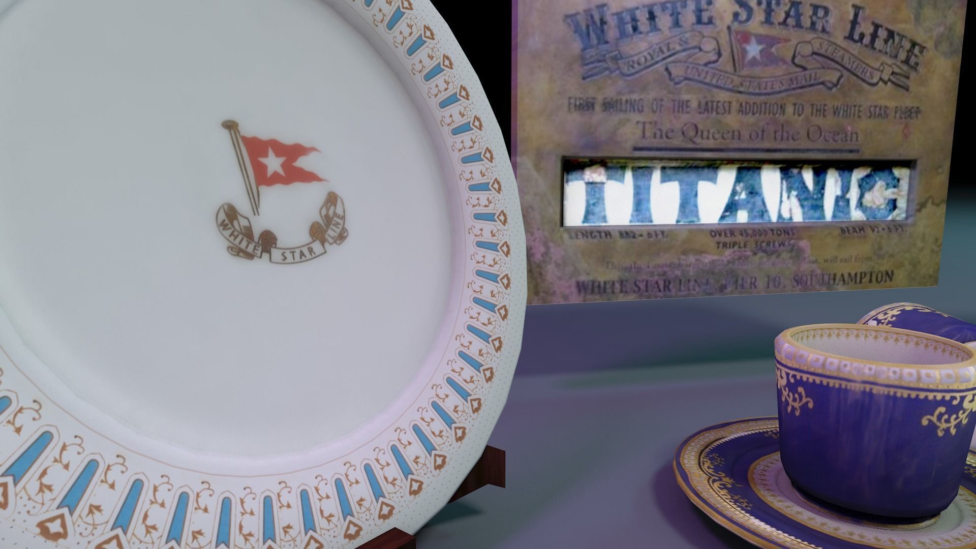 Titanic Dishes 3D model | CGTrader