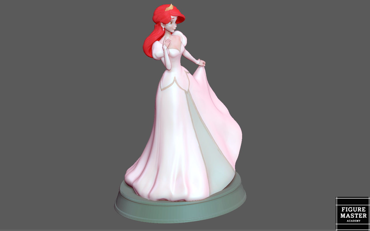 ARIEL LITTLE MERMAID WEDDING DRESS DISNEY ANIMATION princess 3D model ...
