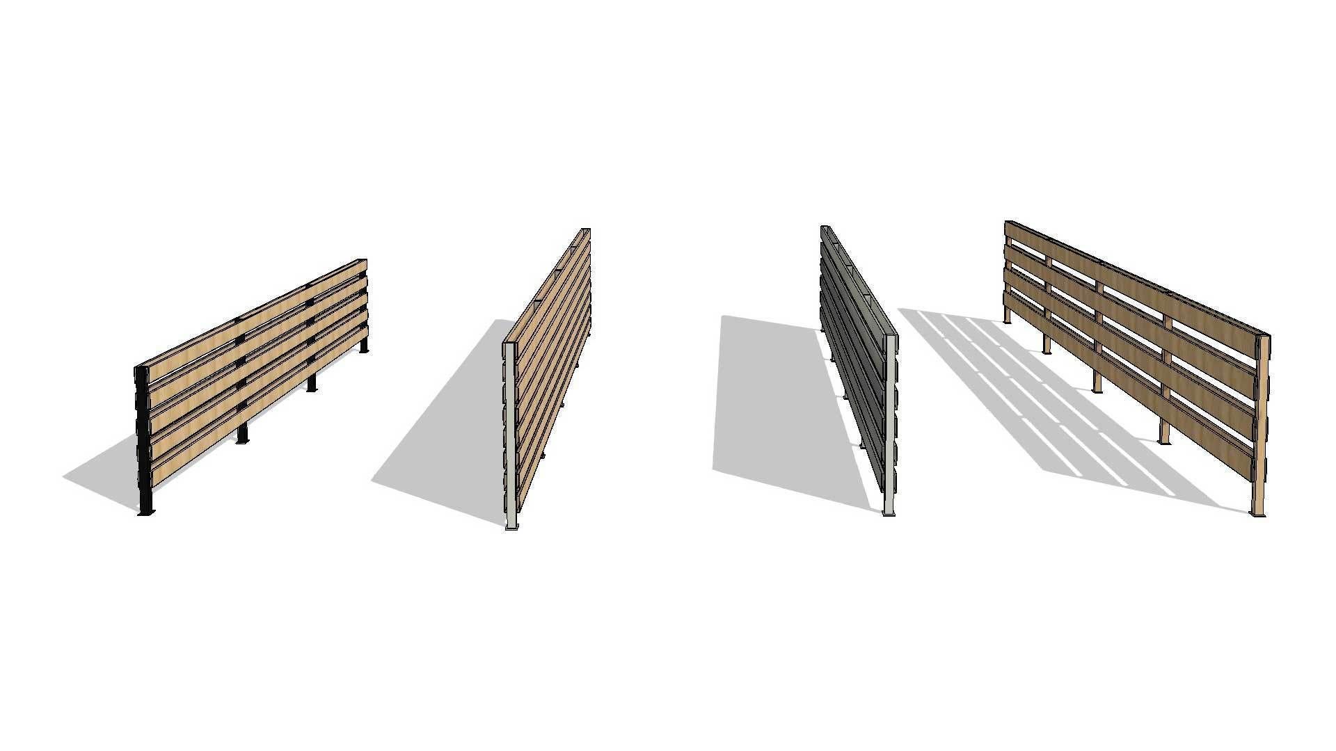 Line Based Double Sided Slats Fence 3D model | CGTrader