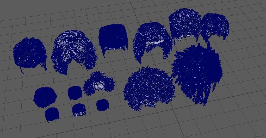3D model Male Hair Collection - Game and Animation Ready 3D models VR ...