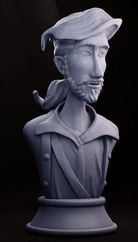 Guybrush Threepwood 3D model 3D printable | CGTrader
