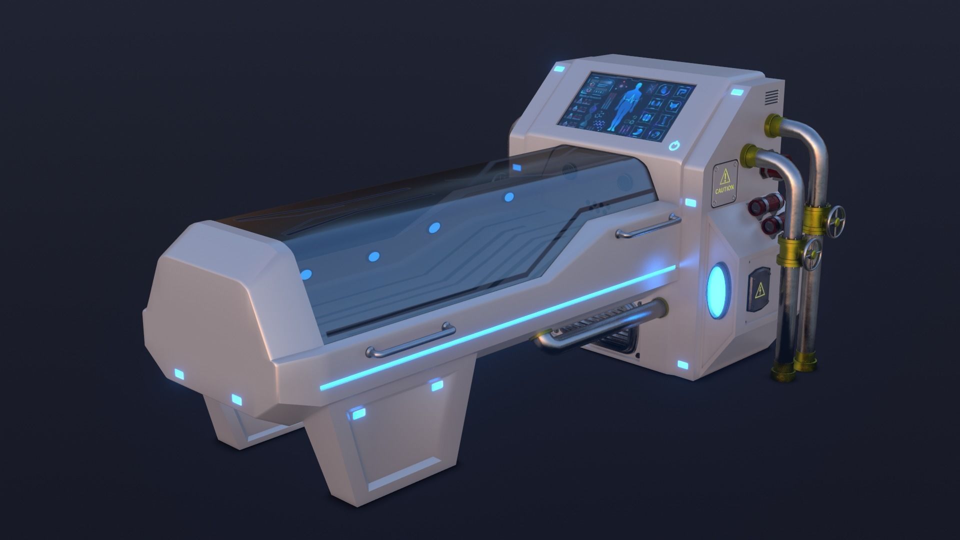 3D model Sci-Fi Cryopod VR / AR / low-poly | CGTrader
