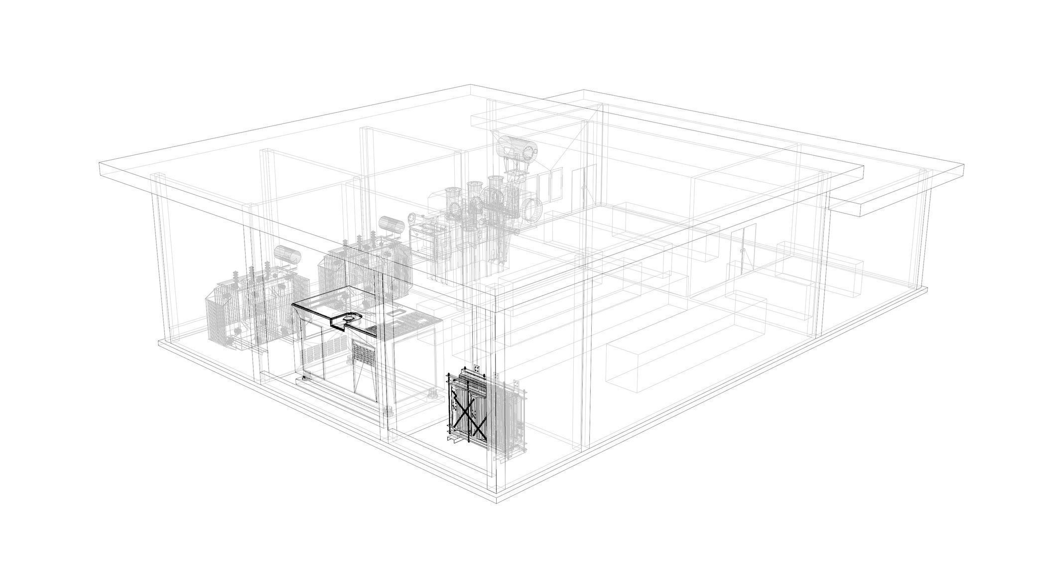 Industrial building - transformer room 3D model | CGTrader