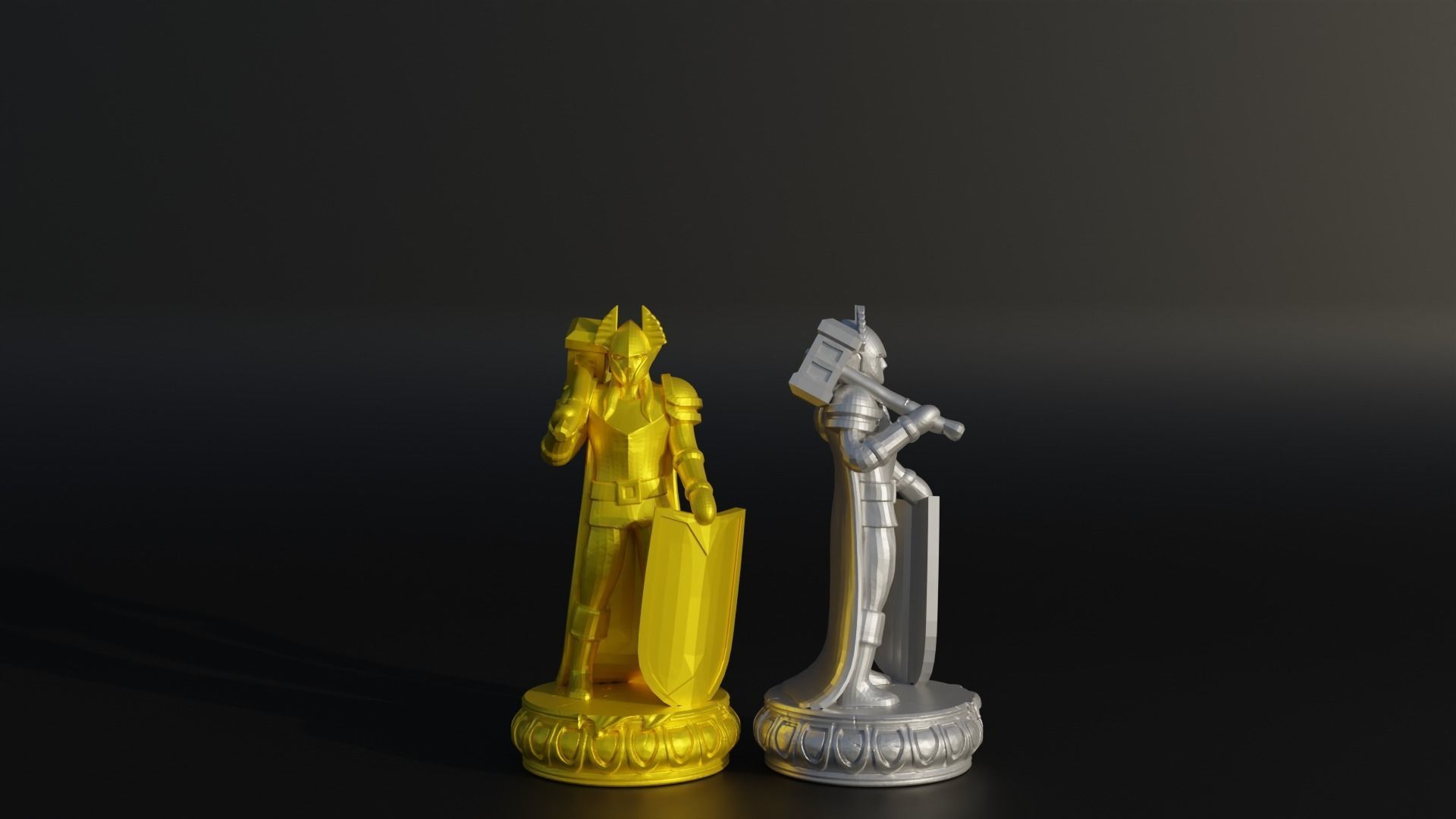 Elf Chess Set - Medieval Chess With 6 Different Model 3D model 3D ...