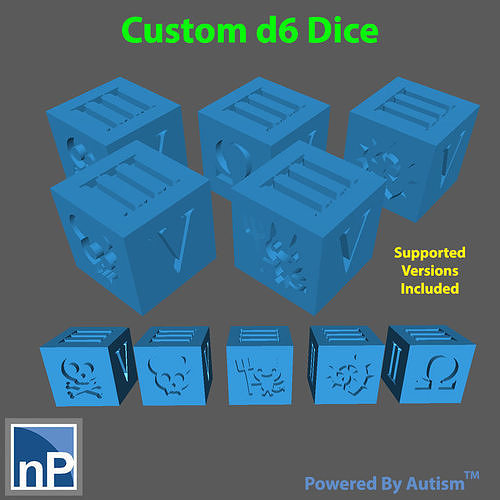 d6 Dice Variants - pack 1 free 3D model 3D printable | CGTrader
