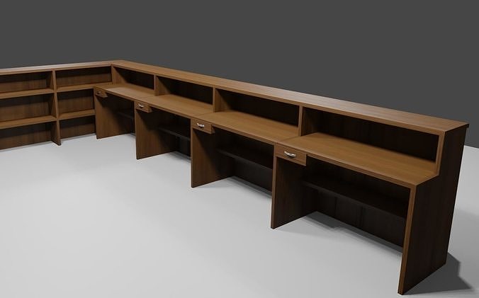 3D model Wood Counter - Service Desk - Balcao VR / AR / low-poly | CGTrader