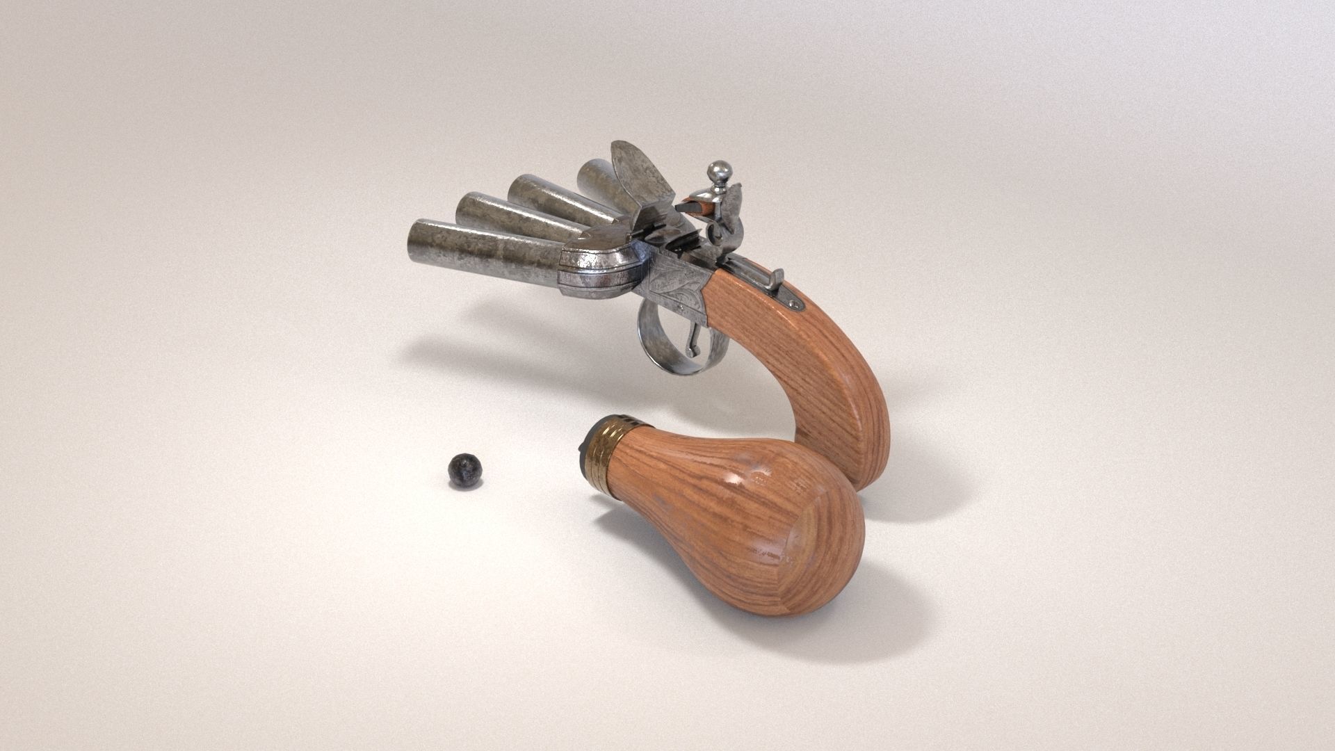 Duckfoot Pistol Derringer 3D model | CGTrader