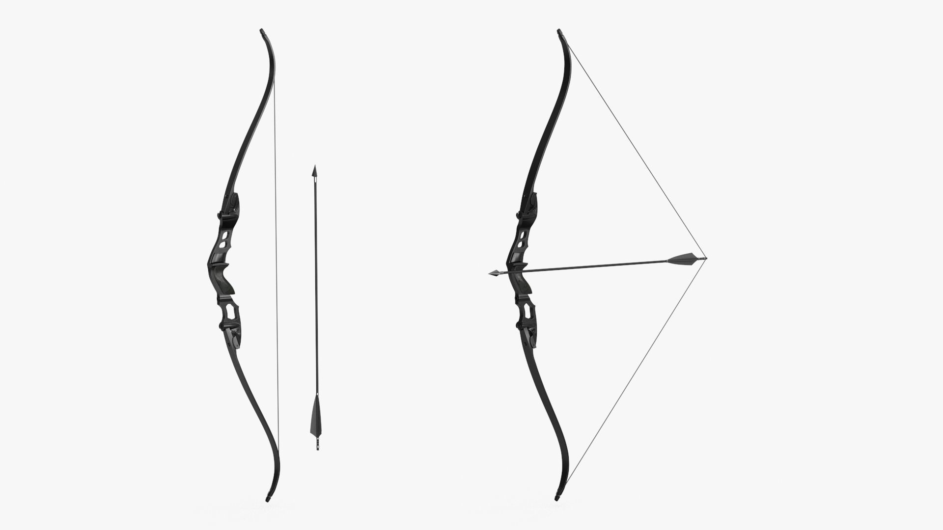 3D model Recurve Bow VR / AR / low-poly | CGTrader