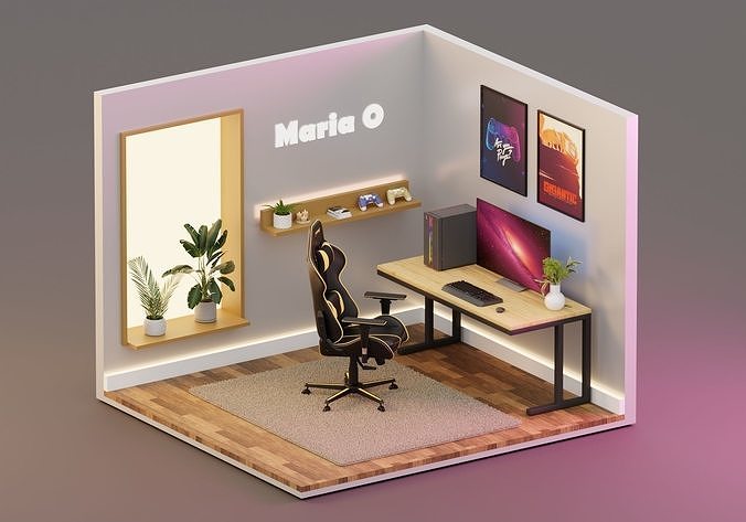 Isometric room design 3D model | CGTrader