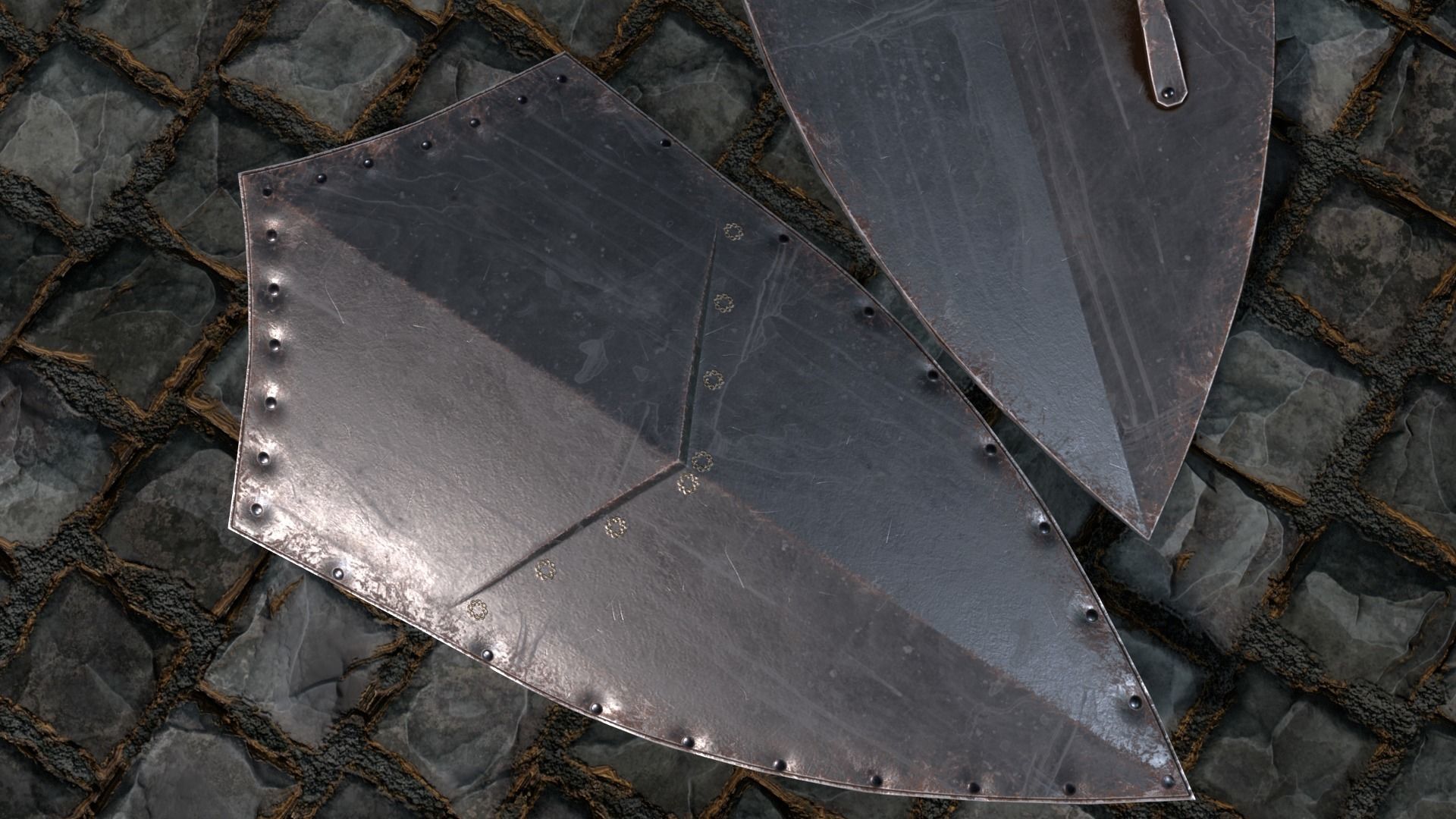 3D model Medieval iron shield VR / AR / low-poly | CGTrader