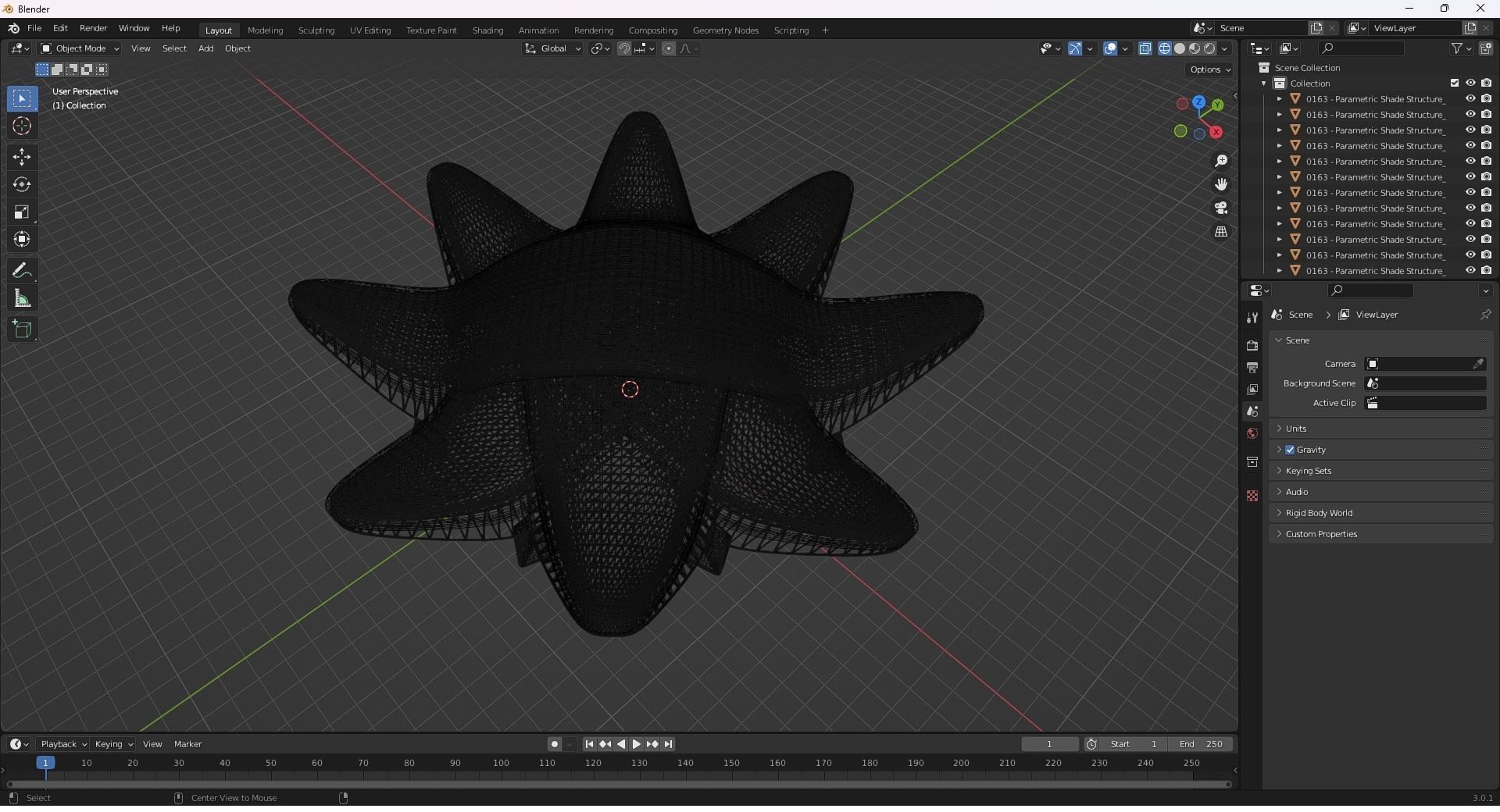0163 - Parametric Shade Structure 3D model | CGTrader