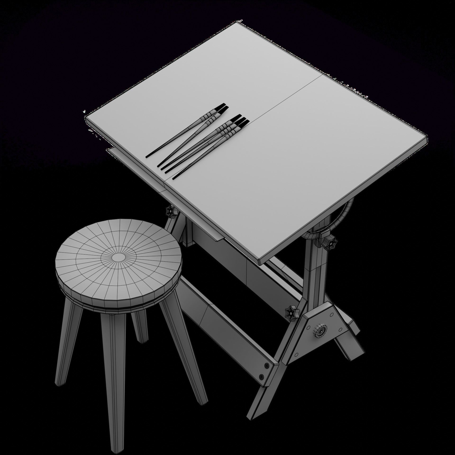 3D model Drafting Table Low poly 3D model VR / AR / low-poly | CGTrader