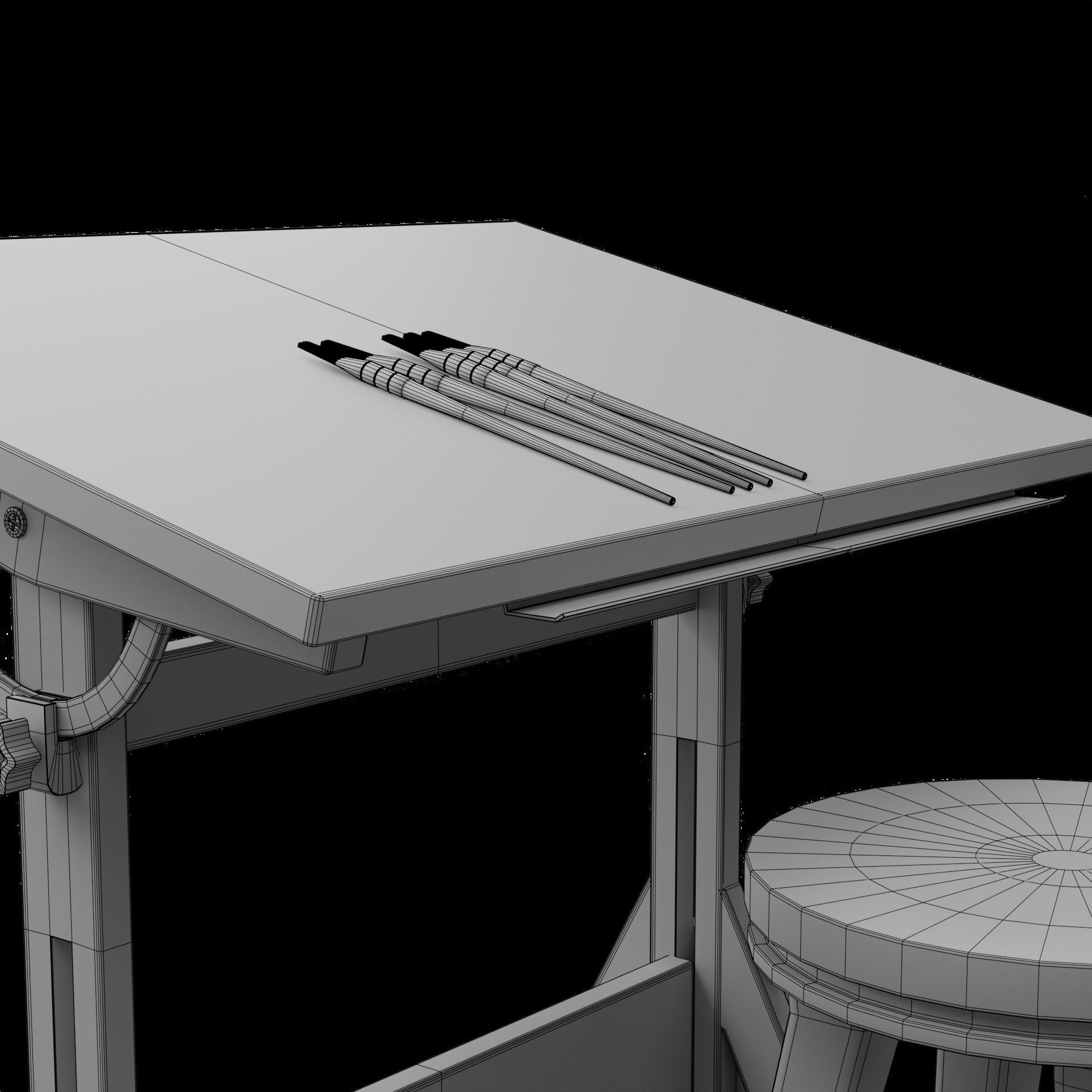 3D model Drafting Table Low poly 3D model VR / AR / low-poly | CGTrader