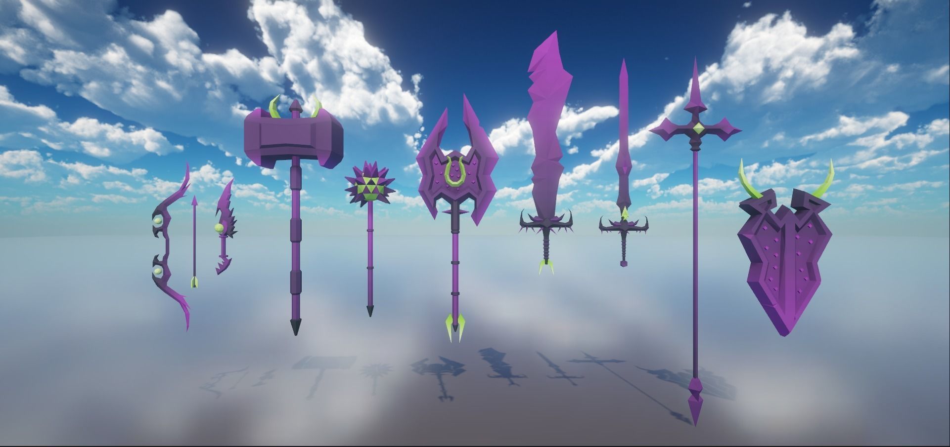 3D model 10 Demon Themed Weapons VR / AR / low-poly | CGTrader