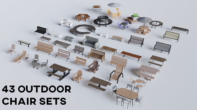 3D model Outdoor chairs VR / AR / low-poly | CGTrader