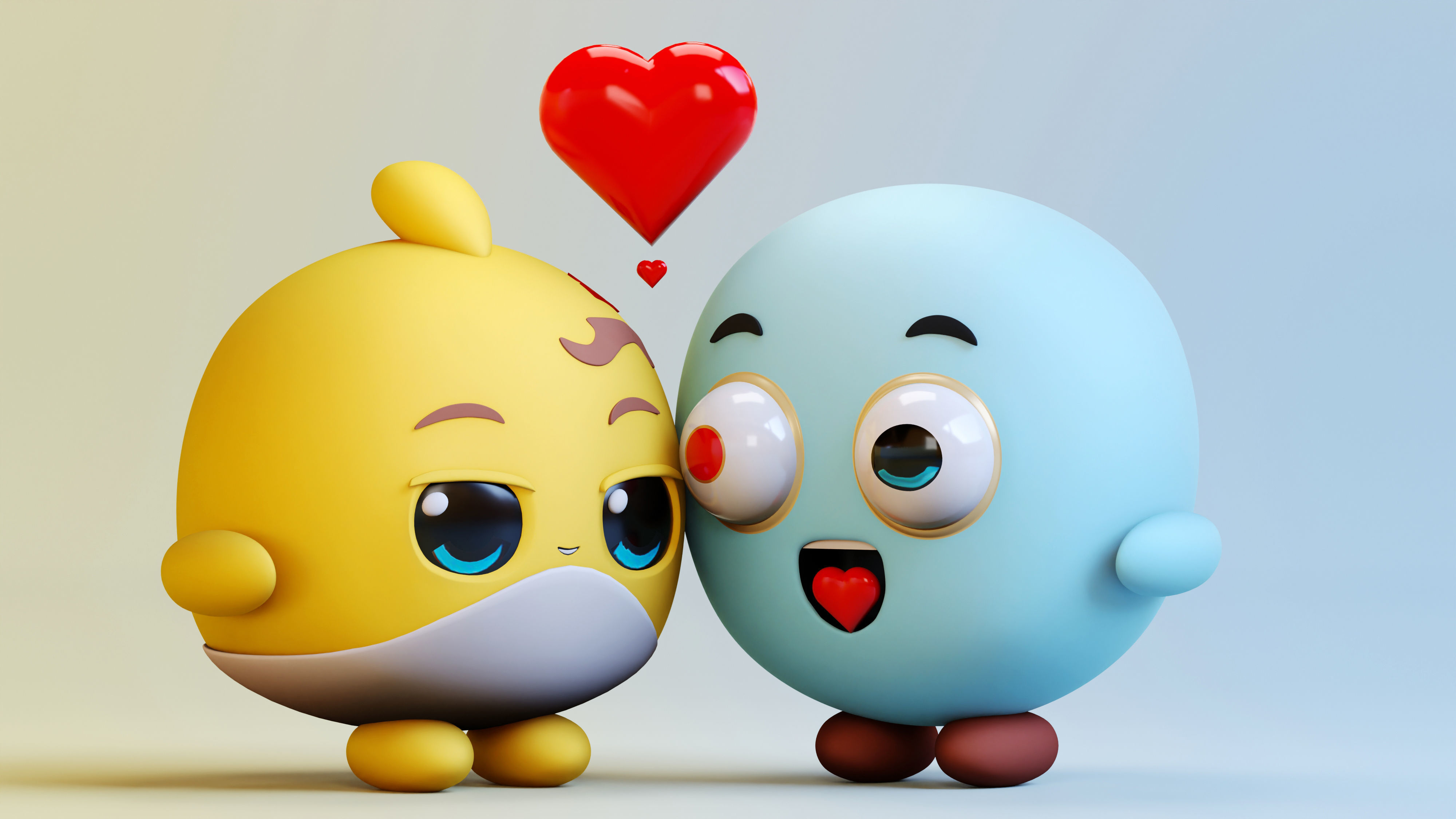 3D model Cute Lovely Emoji Couple VR / AR / low-poly | CGTrader