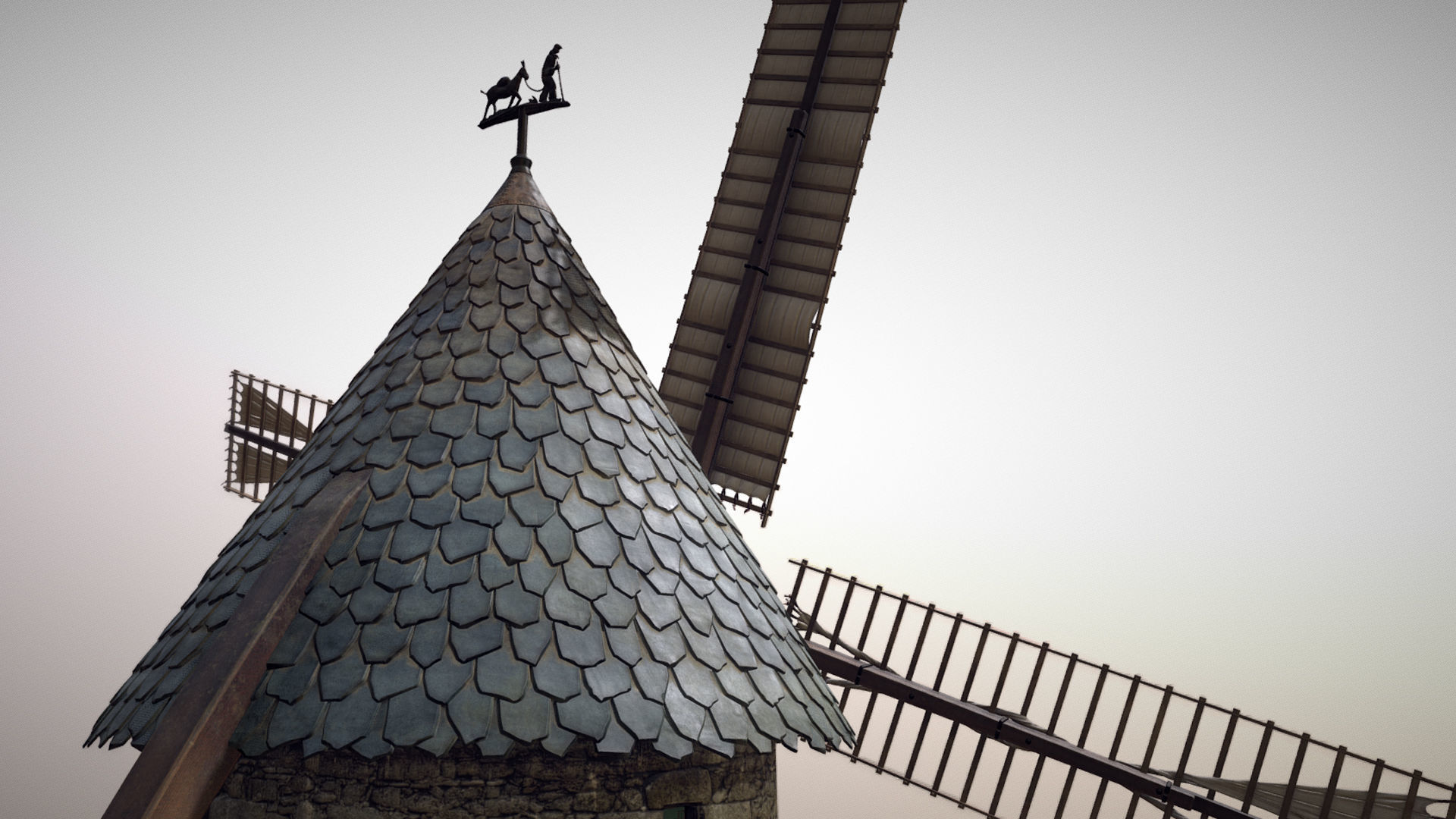 3D model France Windmill Largny-sur-Automne WithLODs VR / AR / low-poly ...