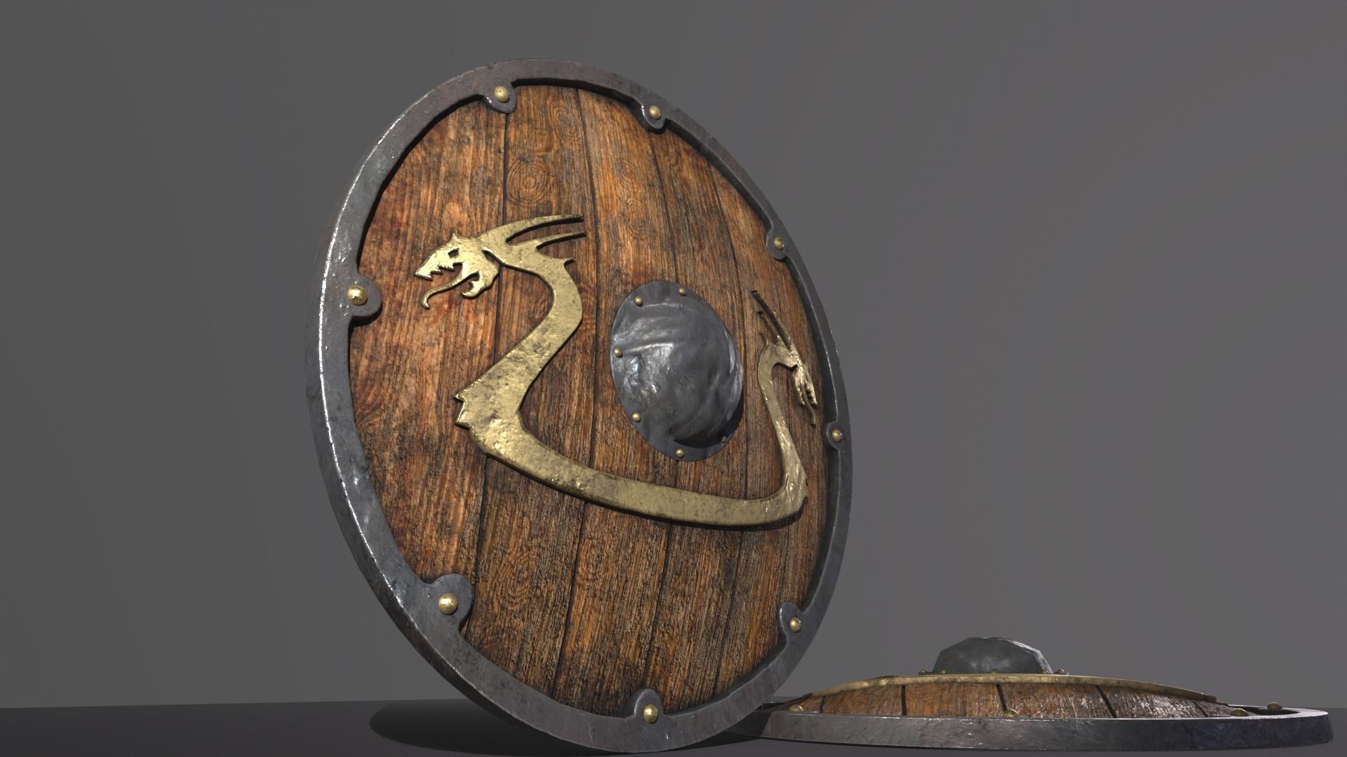 3D model Viking Shield - Wood and Metal VR / AR / low-poly | CGTrader
