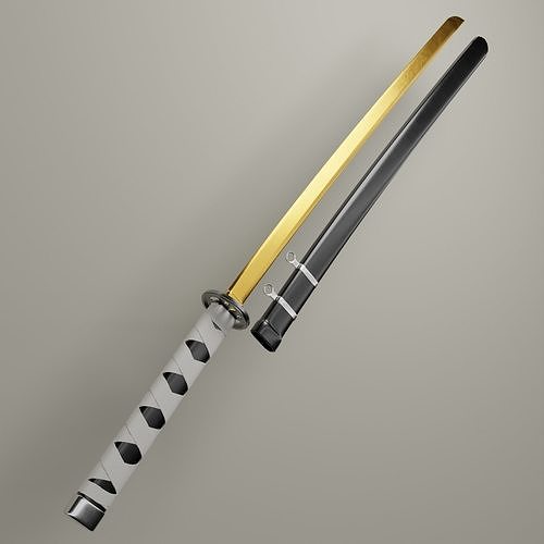Golden Katana 3D model | CGTrader