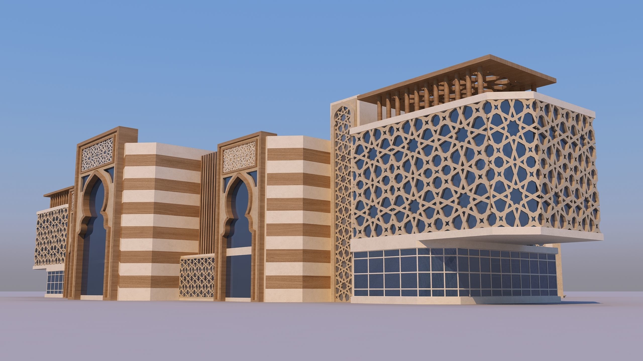 0165 - Islamic Facade Building 3D model | CGTrader
