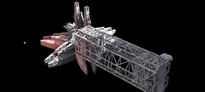 3D model Sci Fi Ship Docking Griding With Wraith Ship 2 VR / AR / low ...
