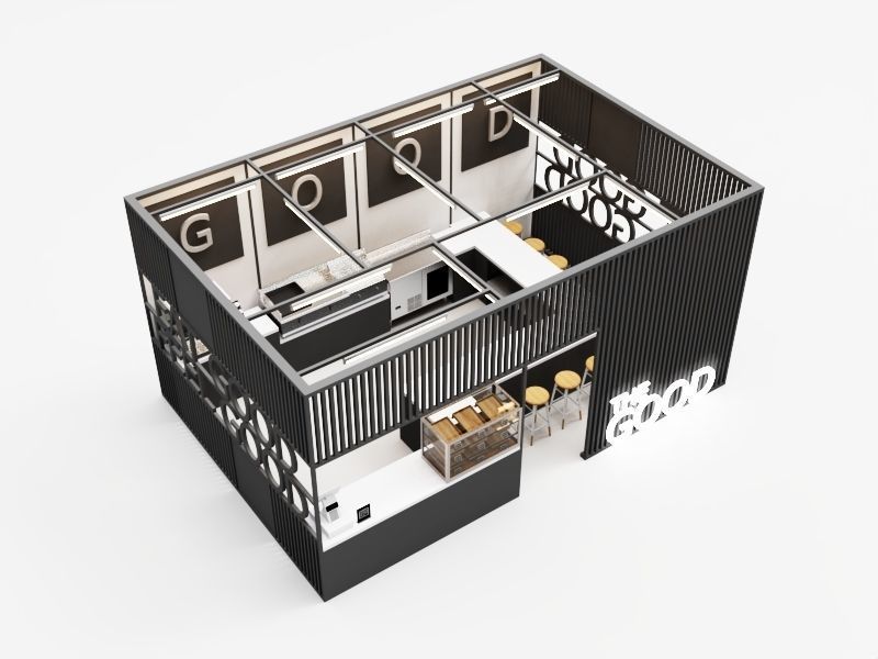 Minimalist Kiosk Booth Design 3D model | CGTrader