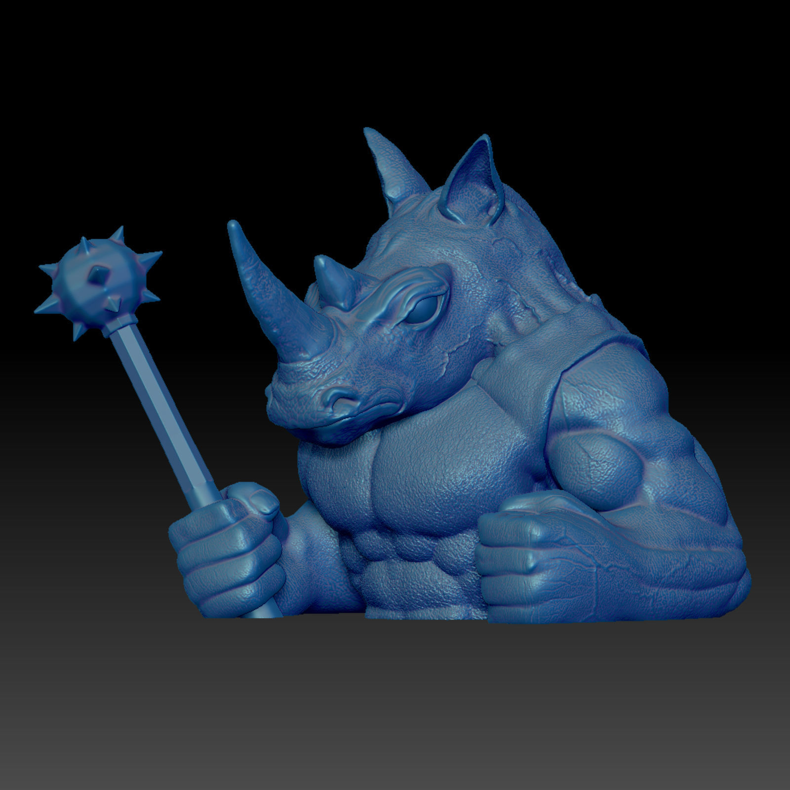Rhinocerus-Dozer Rhino Bust- High-Polygon 3D STL print model 3D model ...