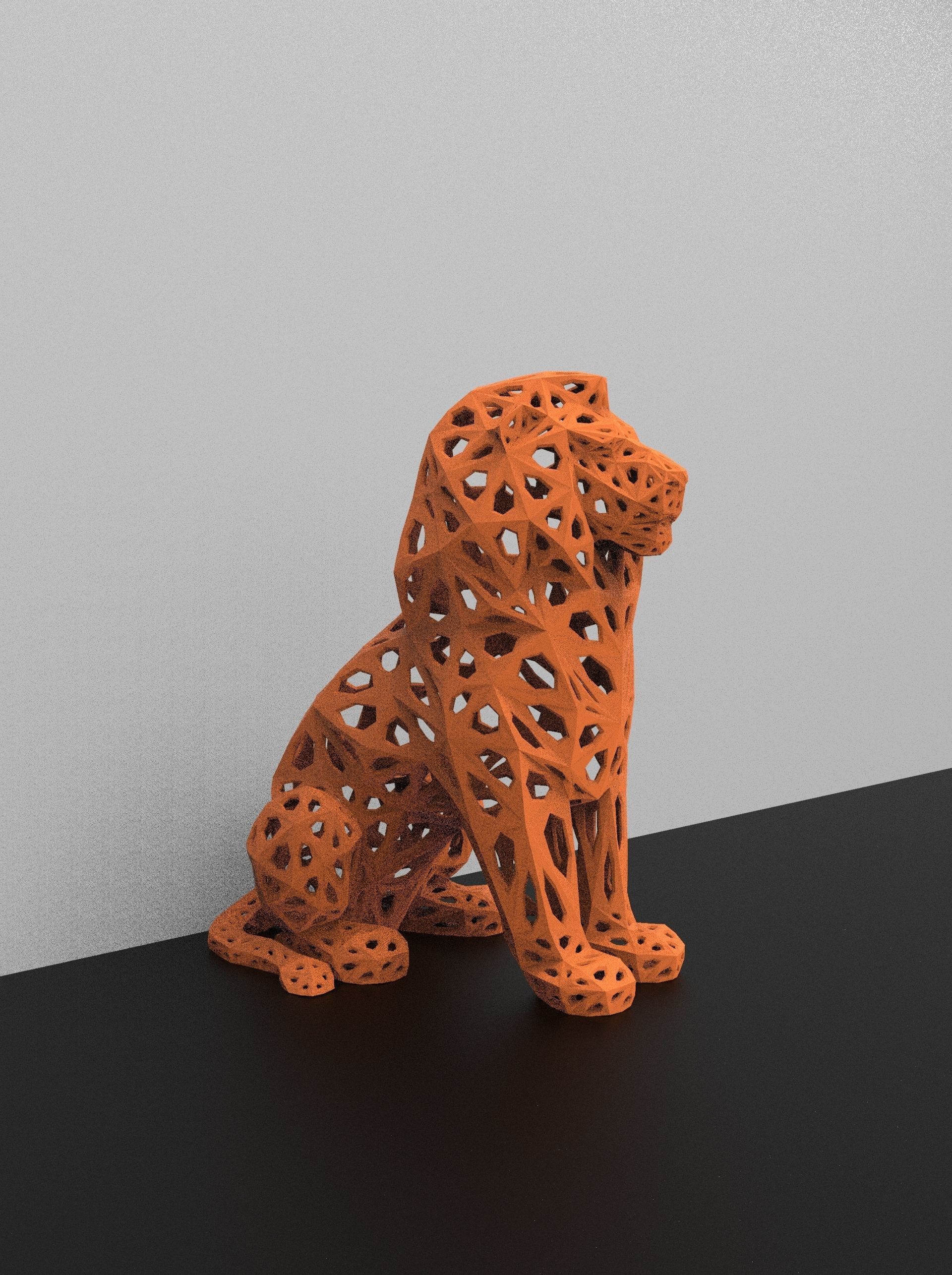 Wireframe Lion 3D model 3D printable | CGTrader