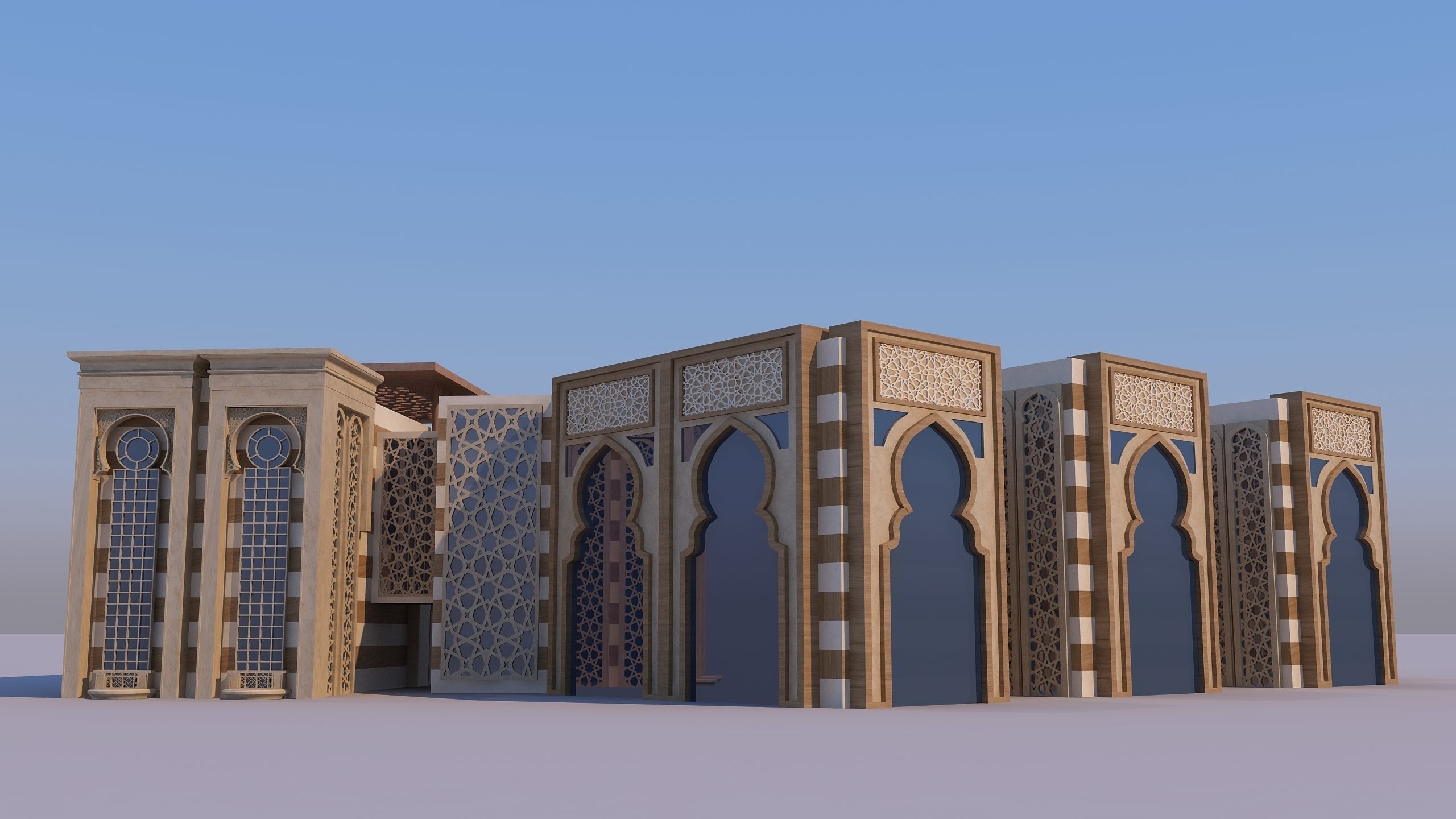 0166 - Islamic Facade Building 3D model | CGTrader
