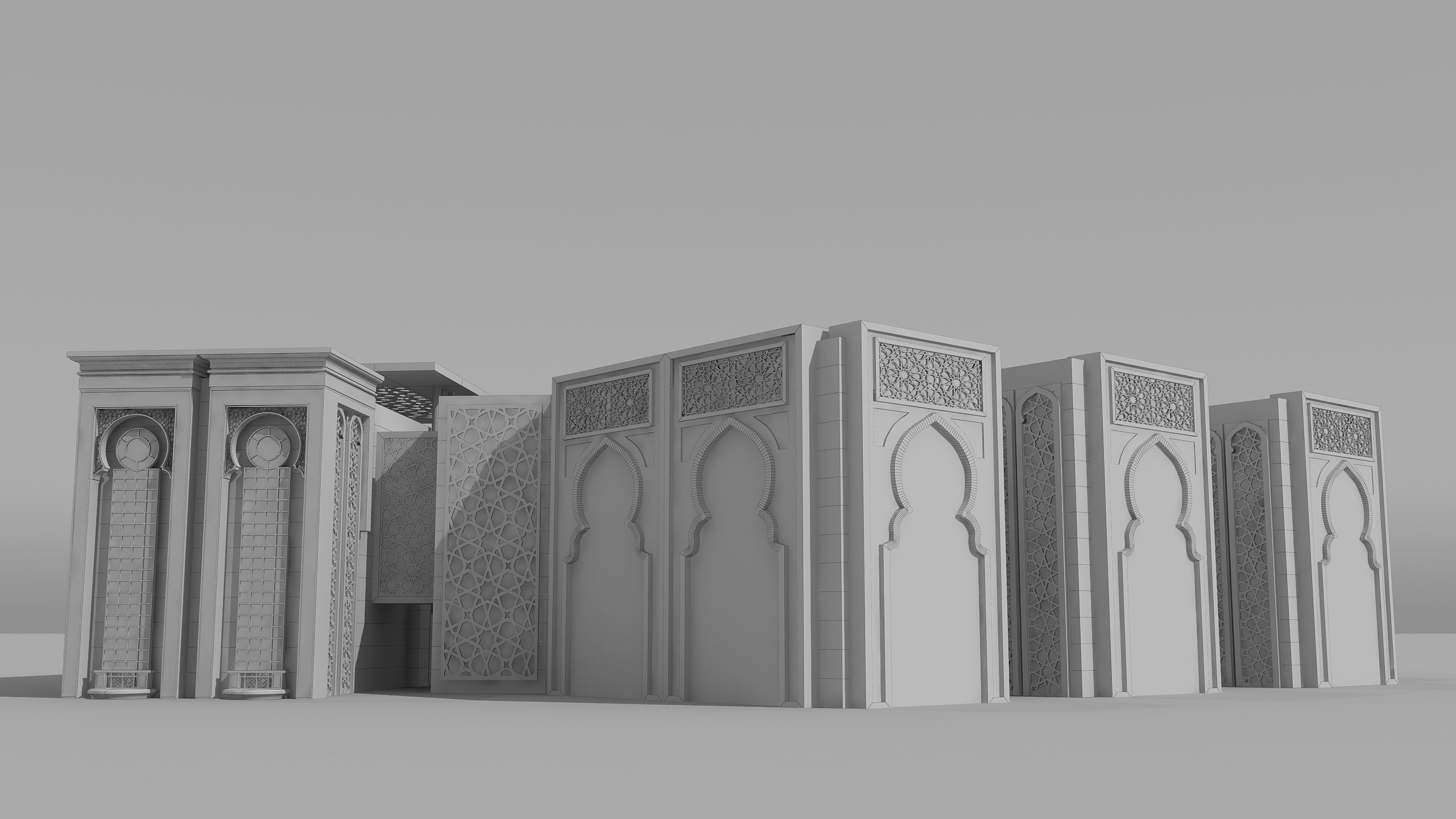 0166 - Islamic Facade Building 3D model | CGTrader
