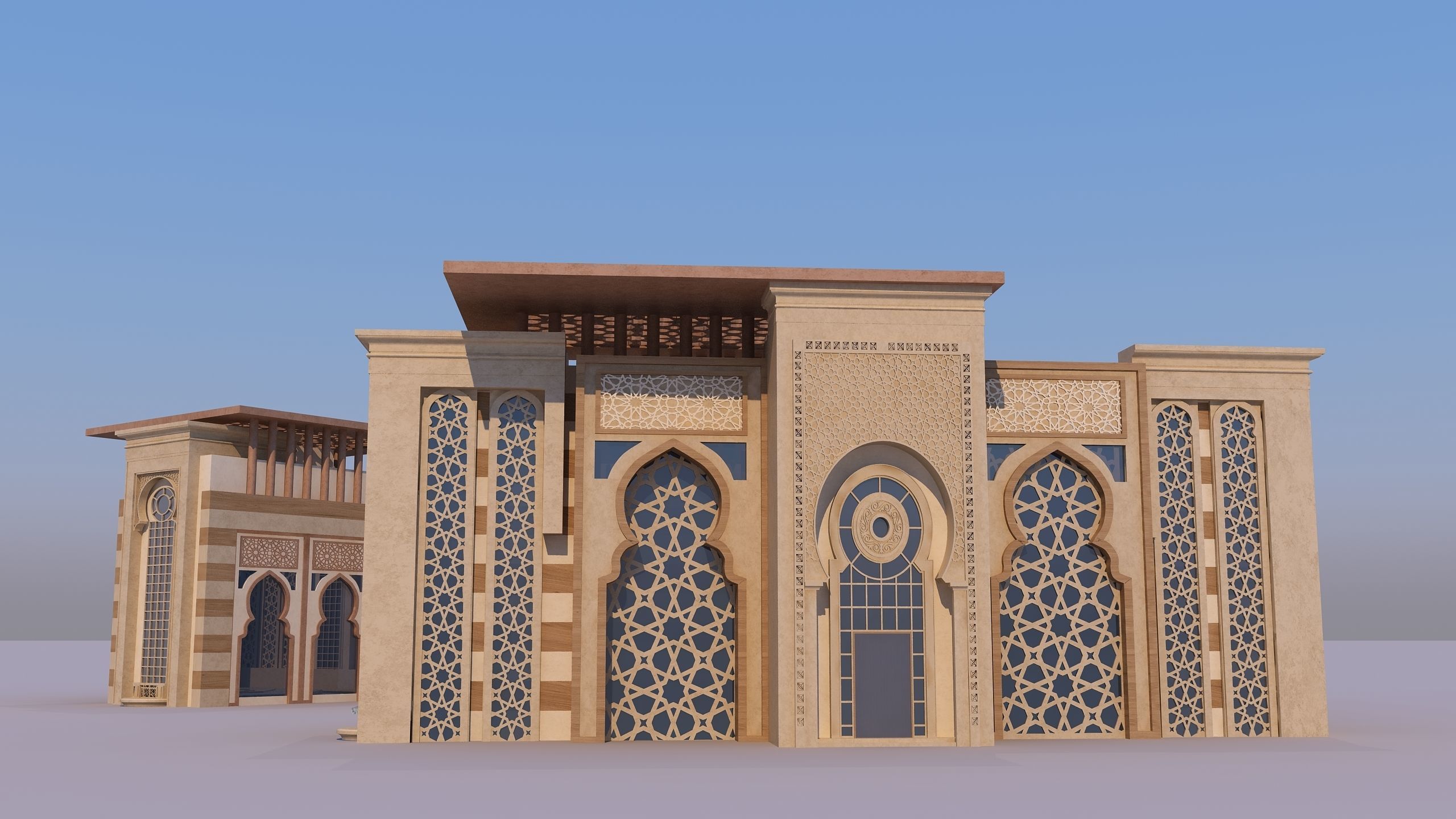 0166 - Islamic Facade Building 3D model | CGTrader