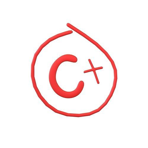 3D model Grade C Plus Symbol v1 001 VR / AR / low-poly | CGTrader