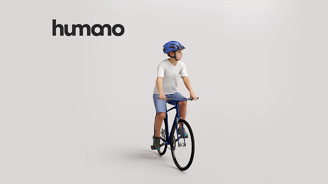 Humano Boy riding a bike 1020 3D model | CGTrader