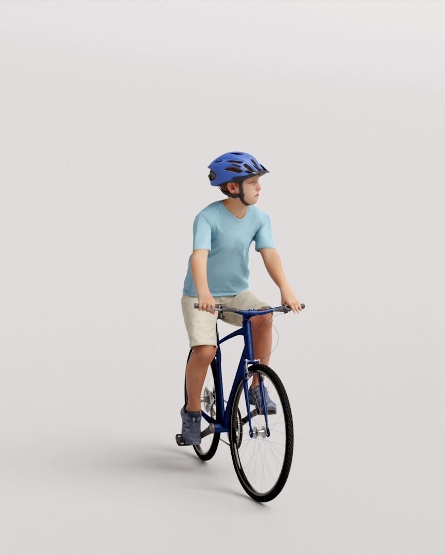 Humano Boy riding a bike 1020 3D model | CGTrader