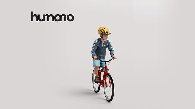 Humano Riding a bike Kid 1018 3D model | CGTrader