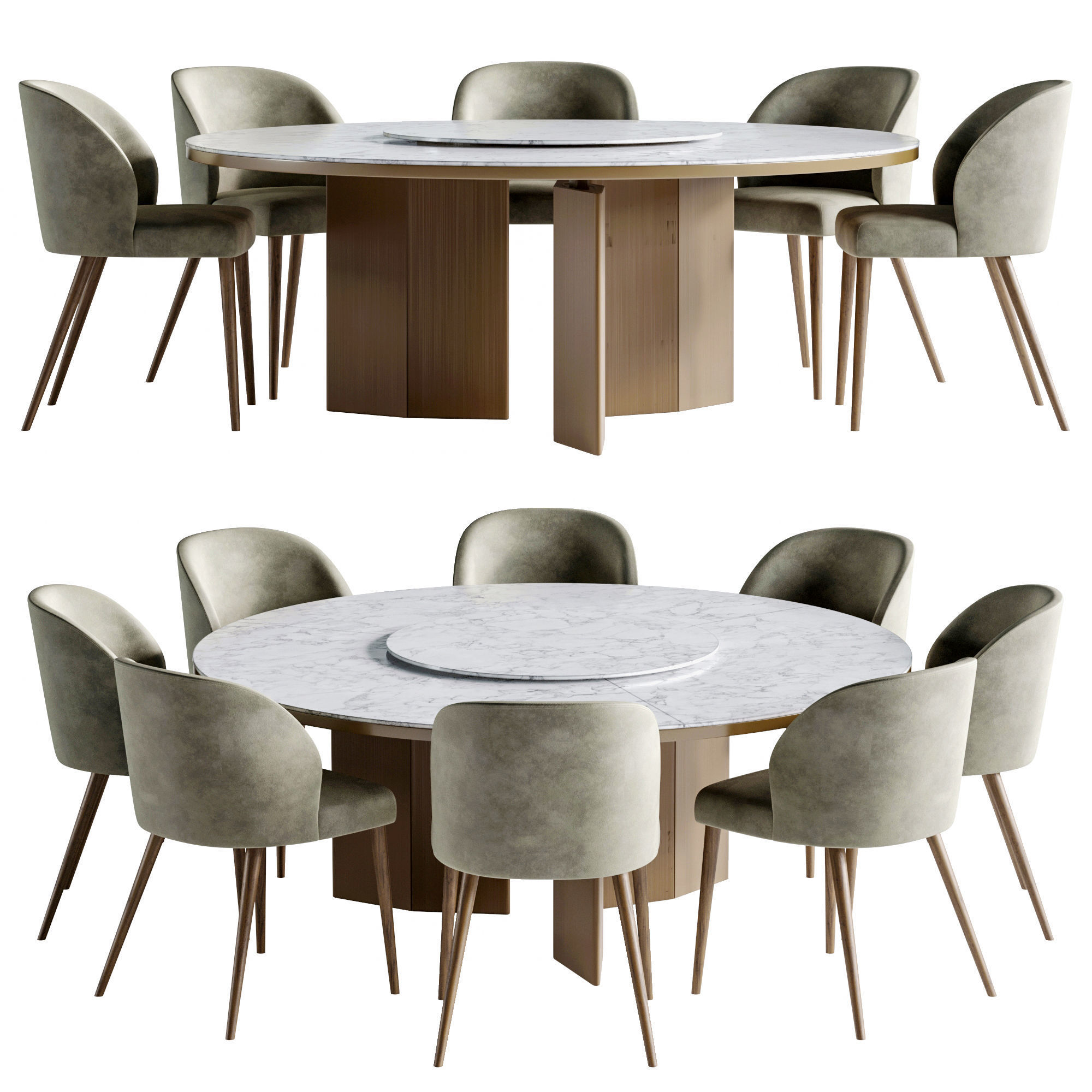 Dinning Set Morgan round table Minotti dining chair free 3D model | CGTrader