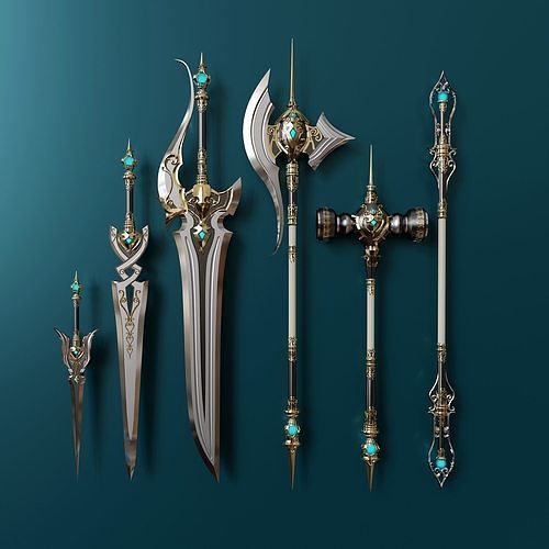 Fantasy weapon set 6 3D model | CGTrader