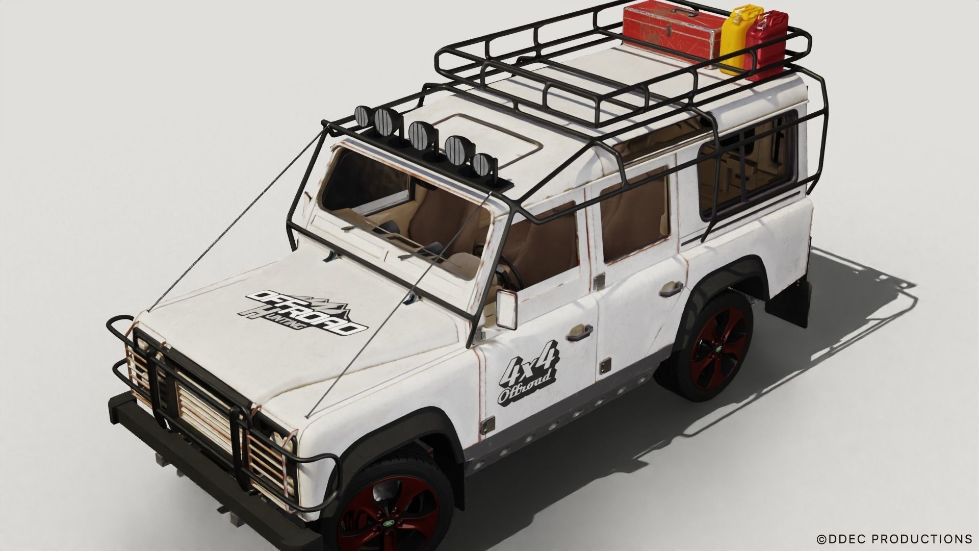 Land Rover Defender Classic 110 With Interior 3D model animated rigged ...