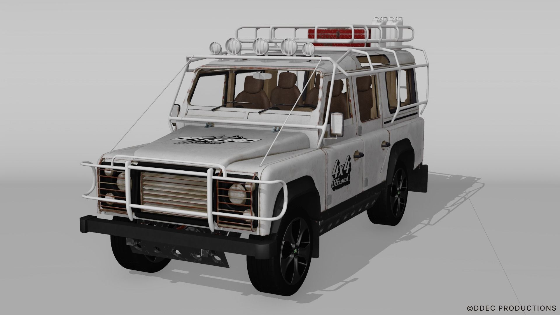 Land Rover Defender Classic 110 With Interior 3D model animated rigged ...