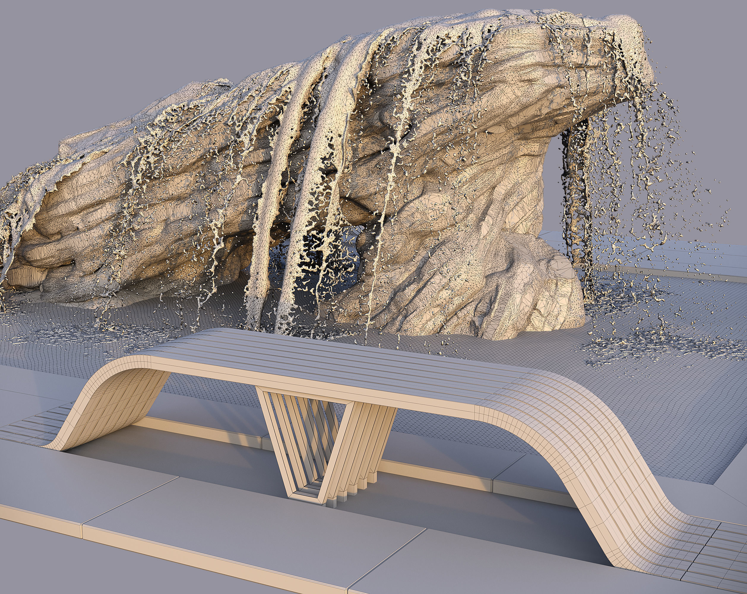 Arch Rock with Fountains 3D model | CGTrader