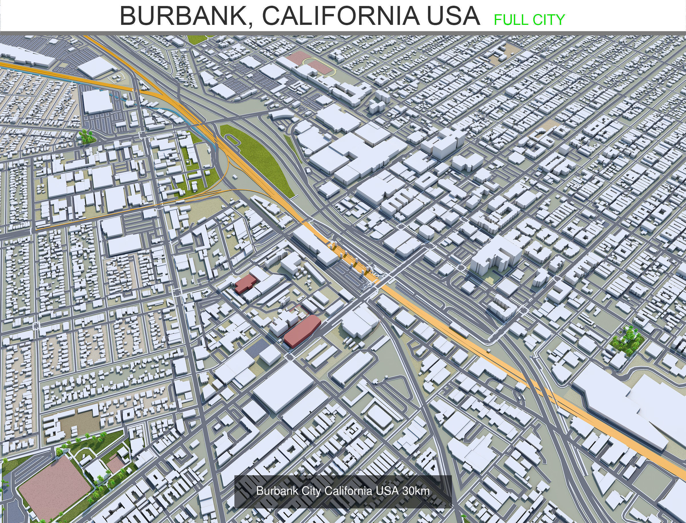 3D Model Collection Los Angeles Metropolitan Area and California Top 20 ...