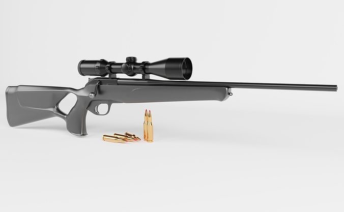 Detailed hunting rifle with scope 3D model | CGTrader