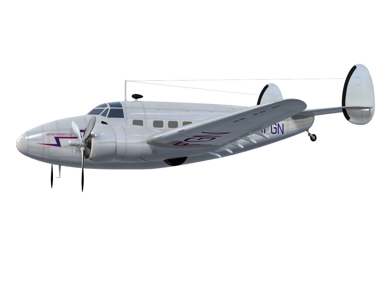 Lockheed L-14 Super Electra 3D model | CGTrader