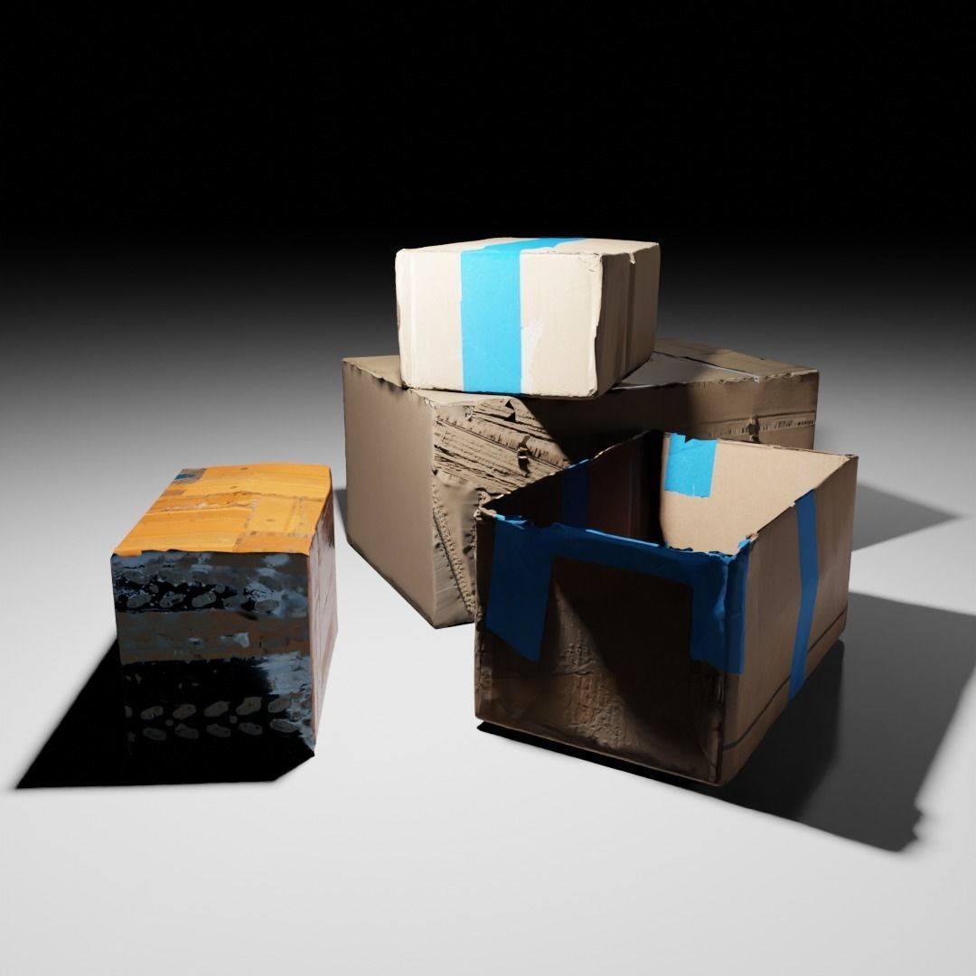 Realistic Boxes free 3D model | CGTrader