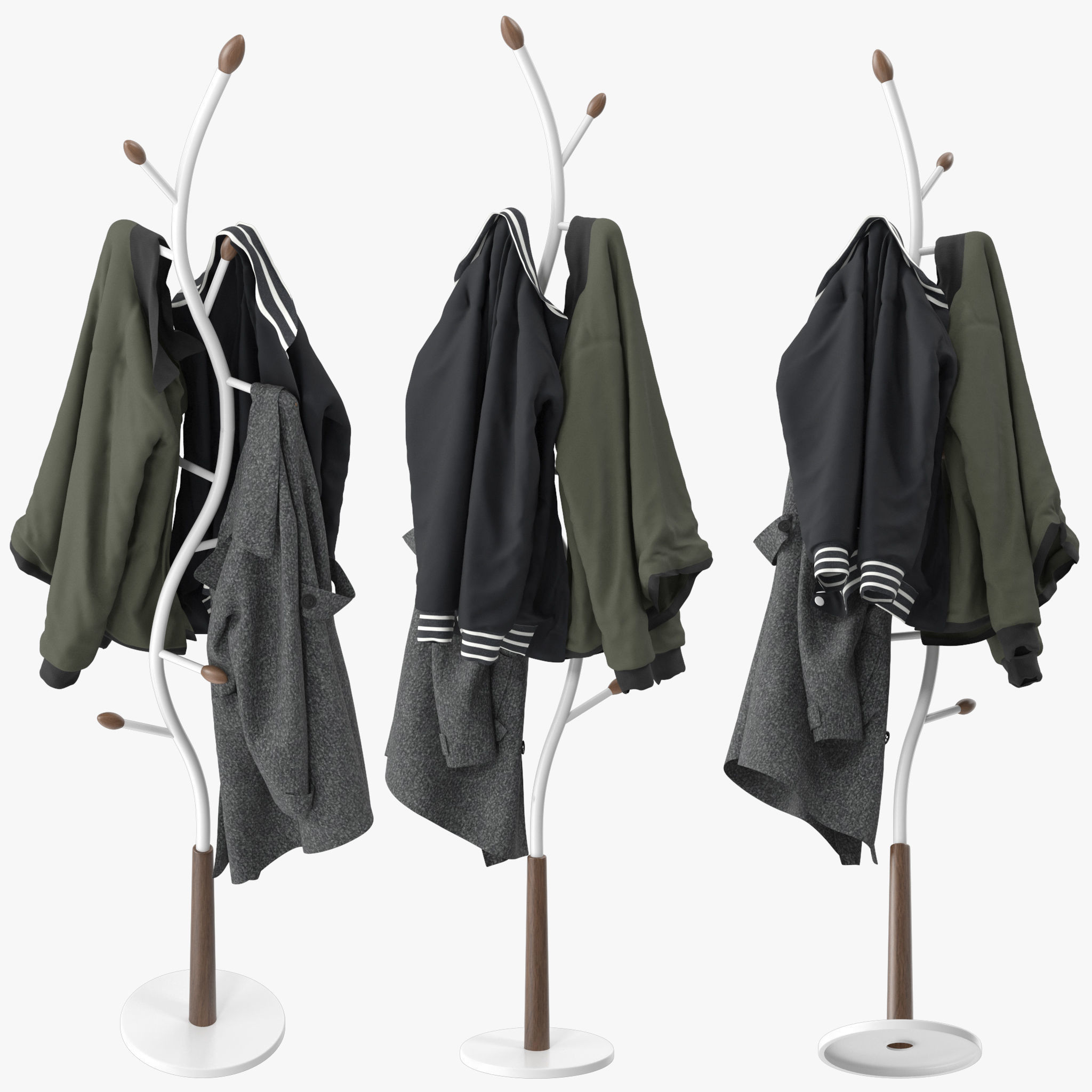 Arles Metal Standing Coat Rack 3D model | CGTrader