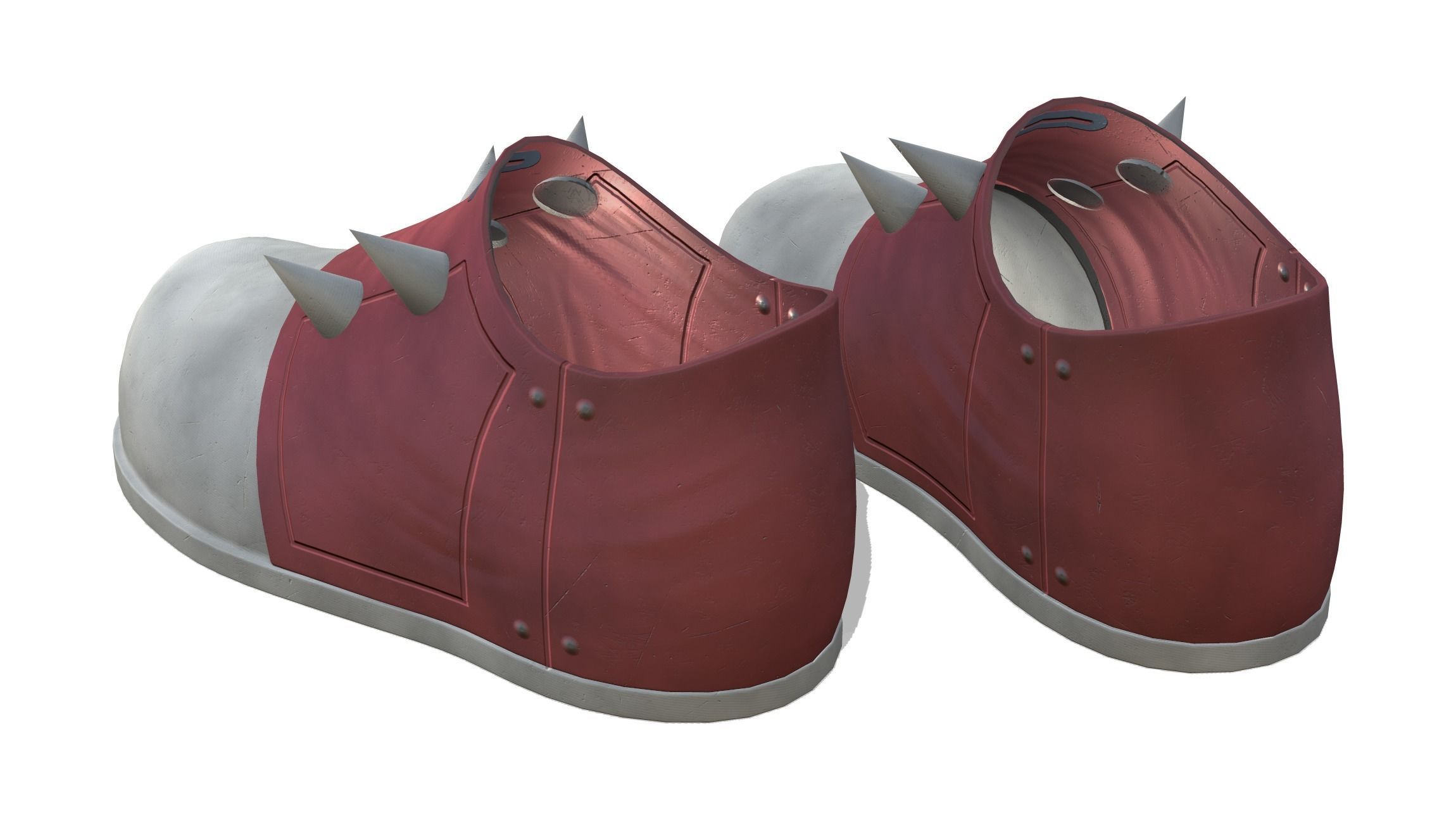 3D model Iron Studs Decorated Fantasy Flat Shoes VR / AR / low-poly ...