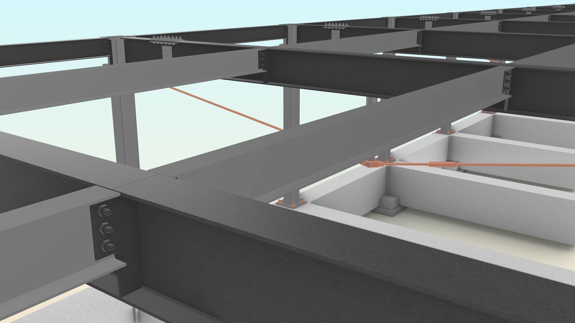 Steel model with Tension braces 3D model | CGTrader